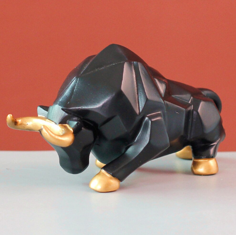 Resin Bull Statue Bison Sculpture Home Decoration ... – Grandado