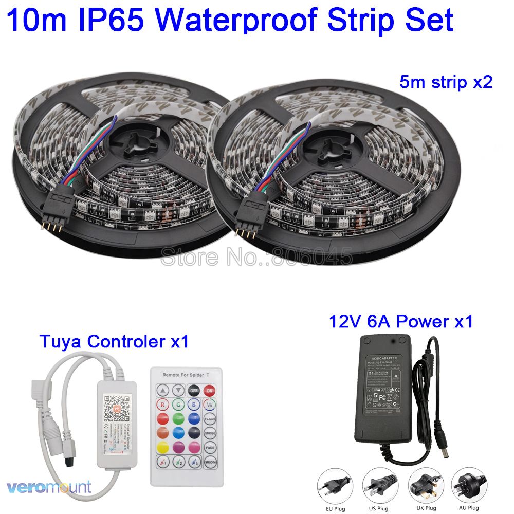 12V 5050 Black PCB Flexible RGB LED Strip 60LED/M+... – Vicedeal