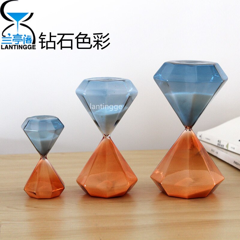 5/15/30 Minutes Double Color Blue Glass Hourglass ... – Grandado