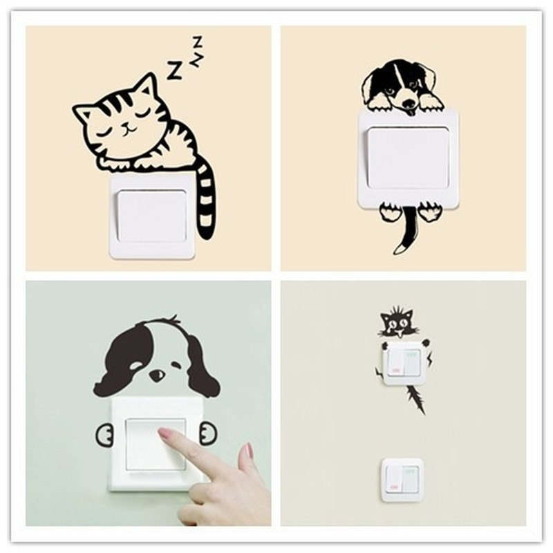 Leuke Dier Kat Hond Herten Muurstickers Home Decor... – Vicedeal