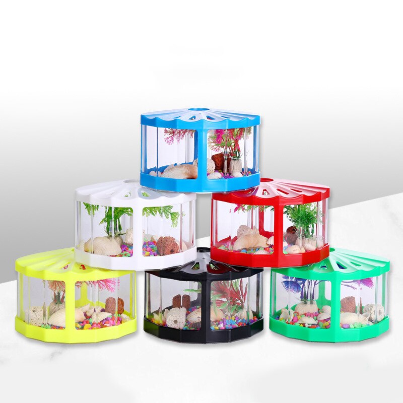 1 Pack Multi Color Mini Plastic Fish Tank Aquarium... – Grandado
