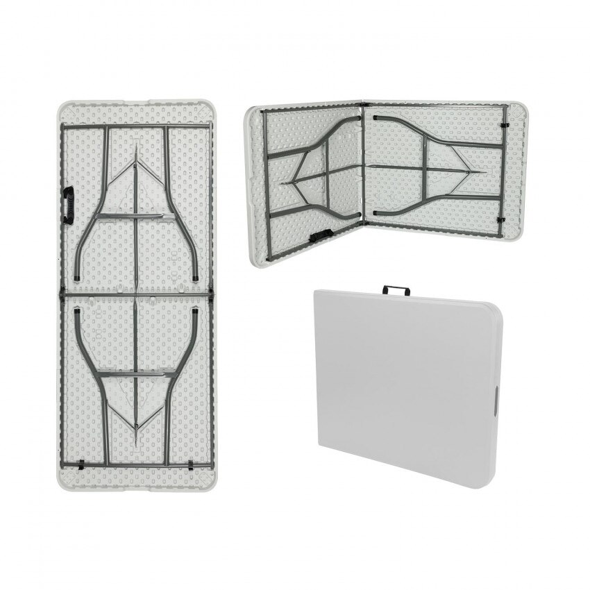 Mesa plegable Rectangular, 180cm, blanca, GH91 – Grandado