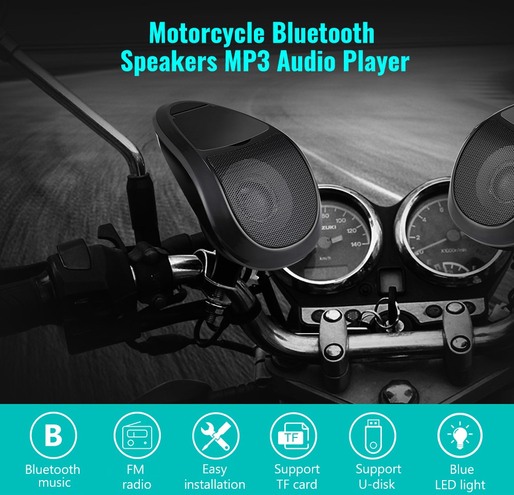 12V 2PCS MT493 Motorcycle Audio Portable Stereo Bl... – Vicedeal