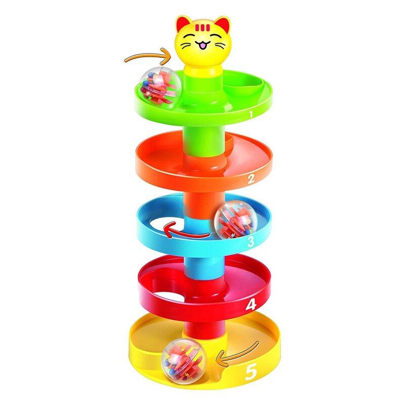 5-Layer Rotating Tower Toy Set Baby Toy Ball Falli... – Grandado