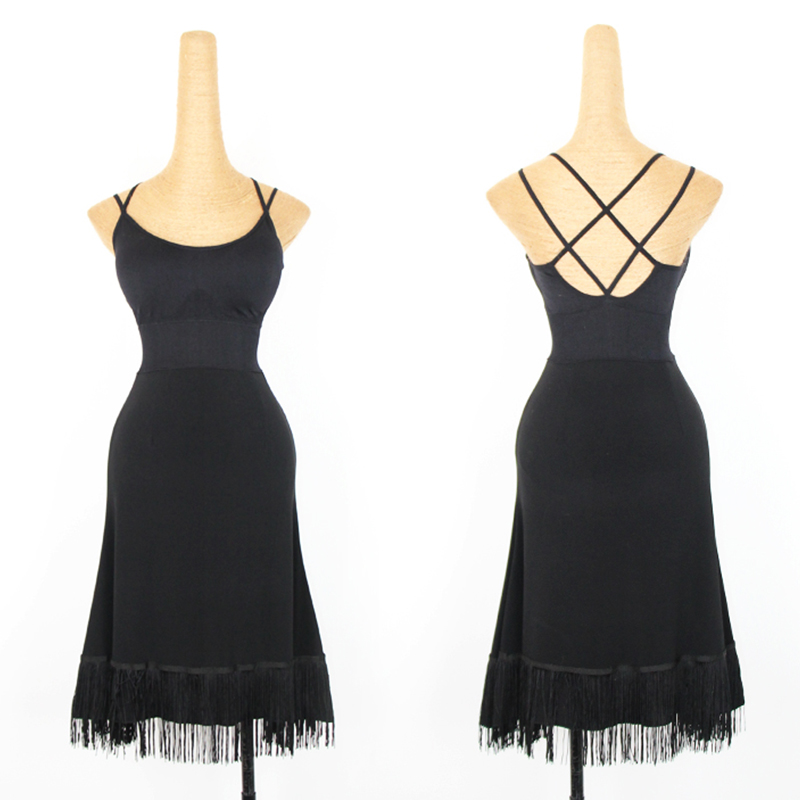 Latin Dance Dress Adults Beauty Back Fringed Suspe... – Grandado