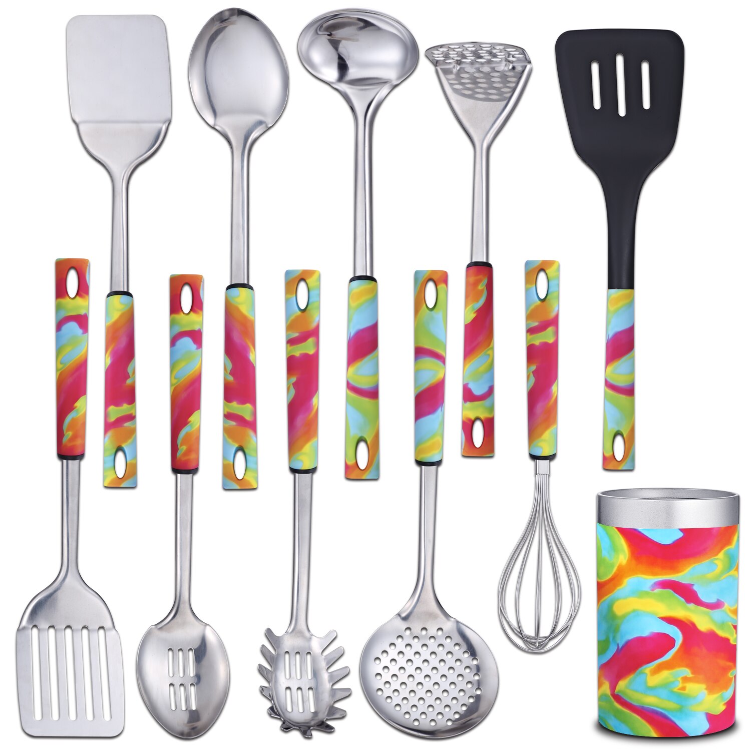 11Piece Kitchen Utensil Set Storage Bucket Cooking... – Vicedeal