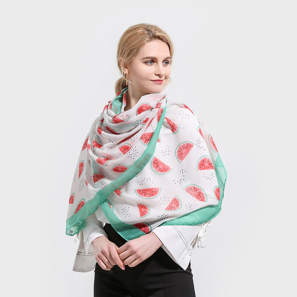 FOXMOTHER White Watermelon Fruit Scarf For Women L... – Grandado