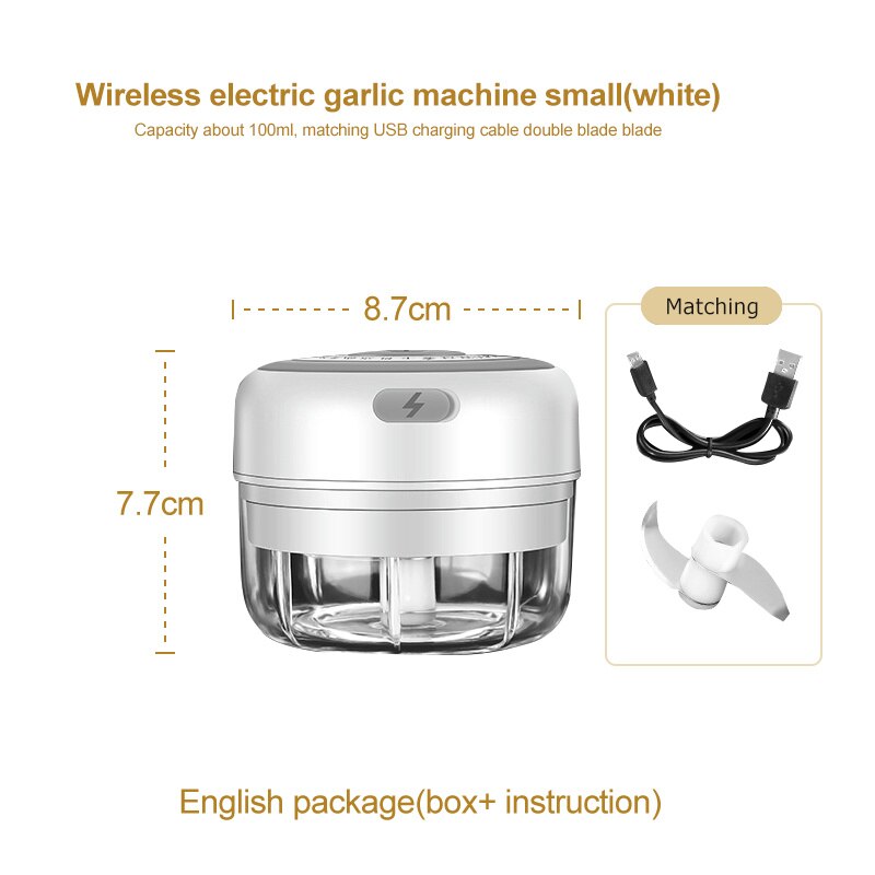 100/250ml Mini USB Wireless Electric Garlic Masher... – Vicedeal