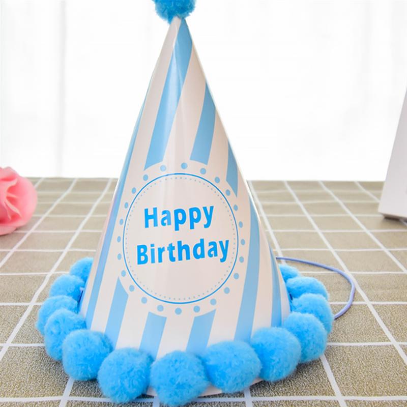 10Pcs Baby Birthday Hat Party Fuzzy Ball Hat Party... – Grandado