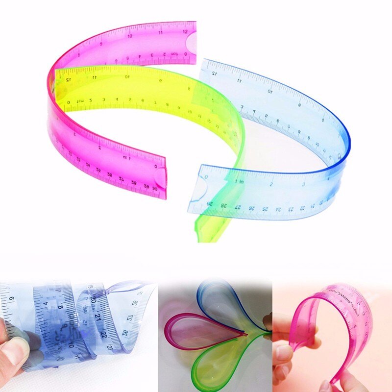 JIGUOOR 12" 30cm Super Flexible Ruler Rule Me... – Grandado