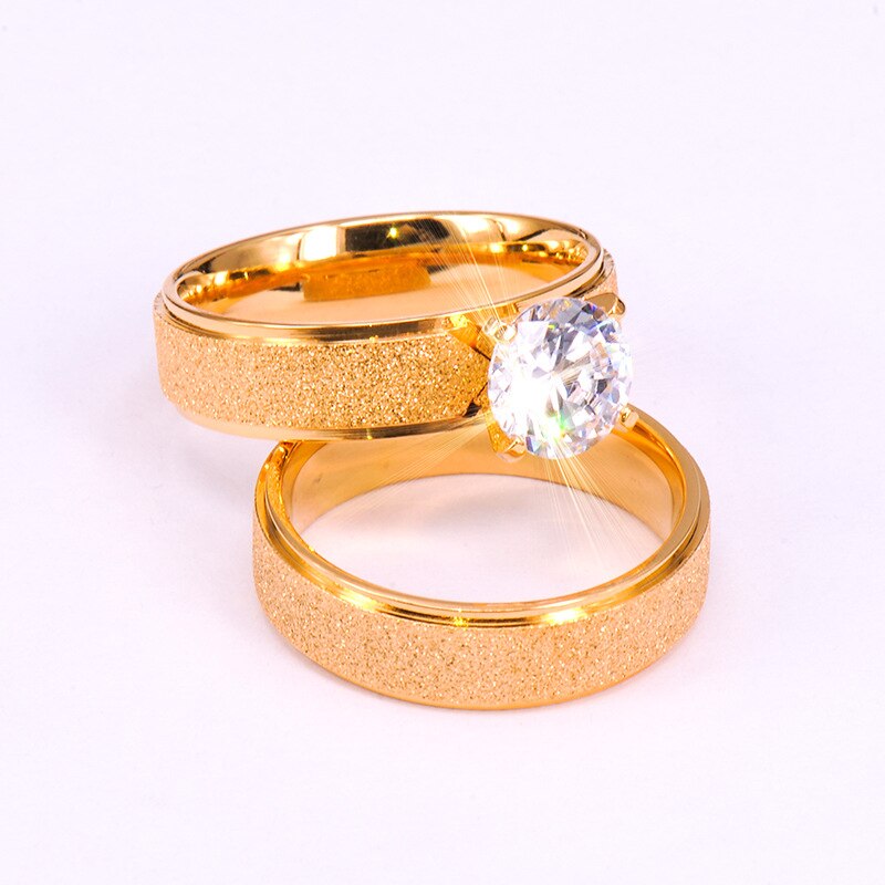 Diamon-Anillo de boda de oro romántico para pareja... – Vicedeal