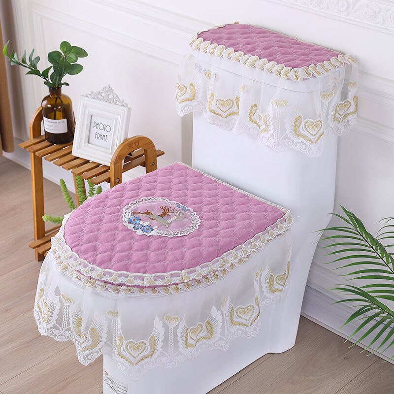 Toilet Seat Cover 3Pcs Koffie Wc Cover Decoratieve... – Vicedeal