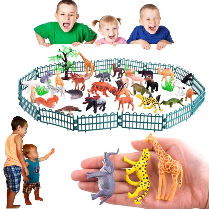 40JC 53Pcs Simulation Wildlife Animal Toy Figures ... – Grandado