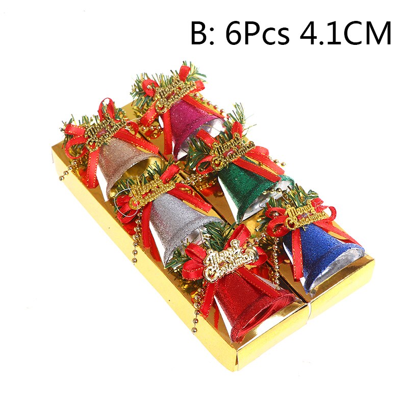 6Pcs/Box Christmas Bells Kit Hanging Ornament Mini... – Grandado