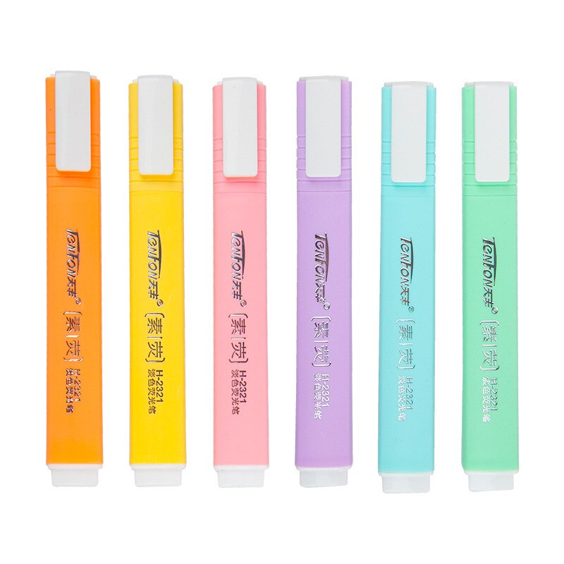 6 Pcs/Set Oblique Single Head Color Highlighter Pe... – Vicedeal