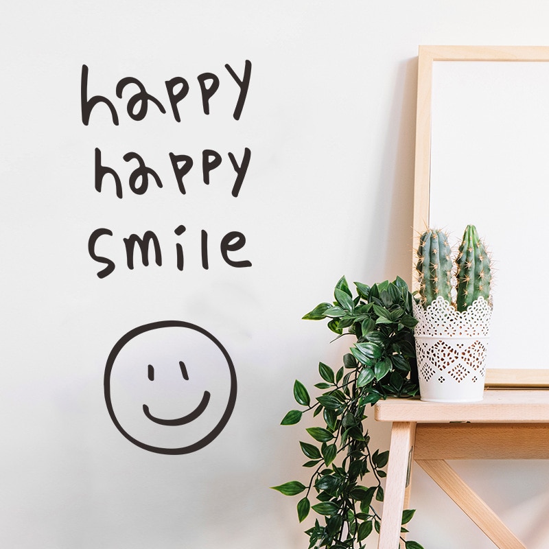 happy happy smile wall sticker for Living room bac... – Grandado