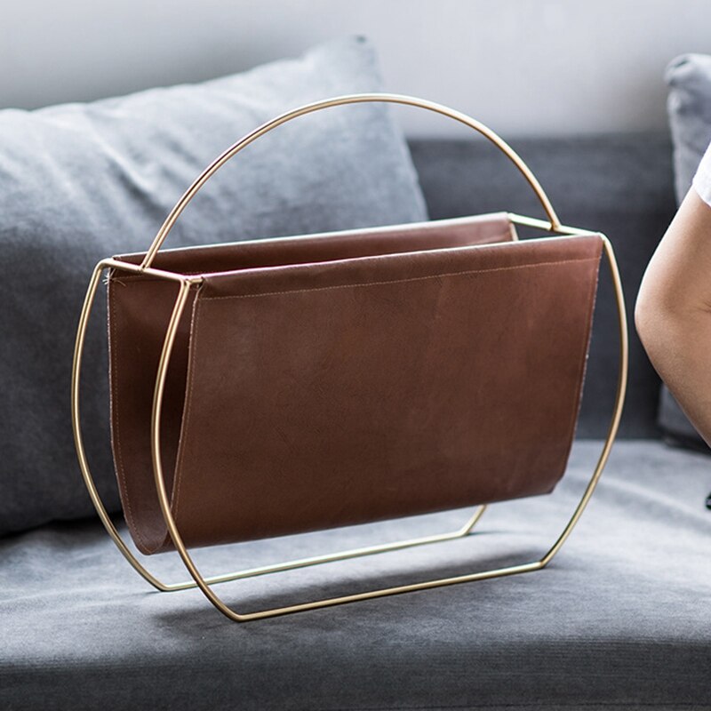 Metal Leather azine Newspaper Rack Handle Rack Sun... – Vicedeal