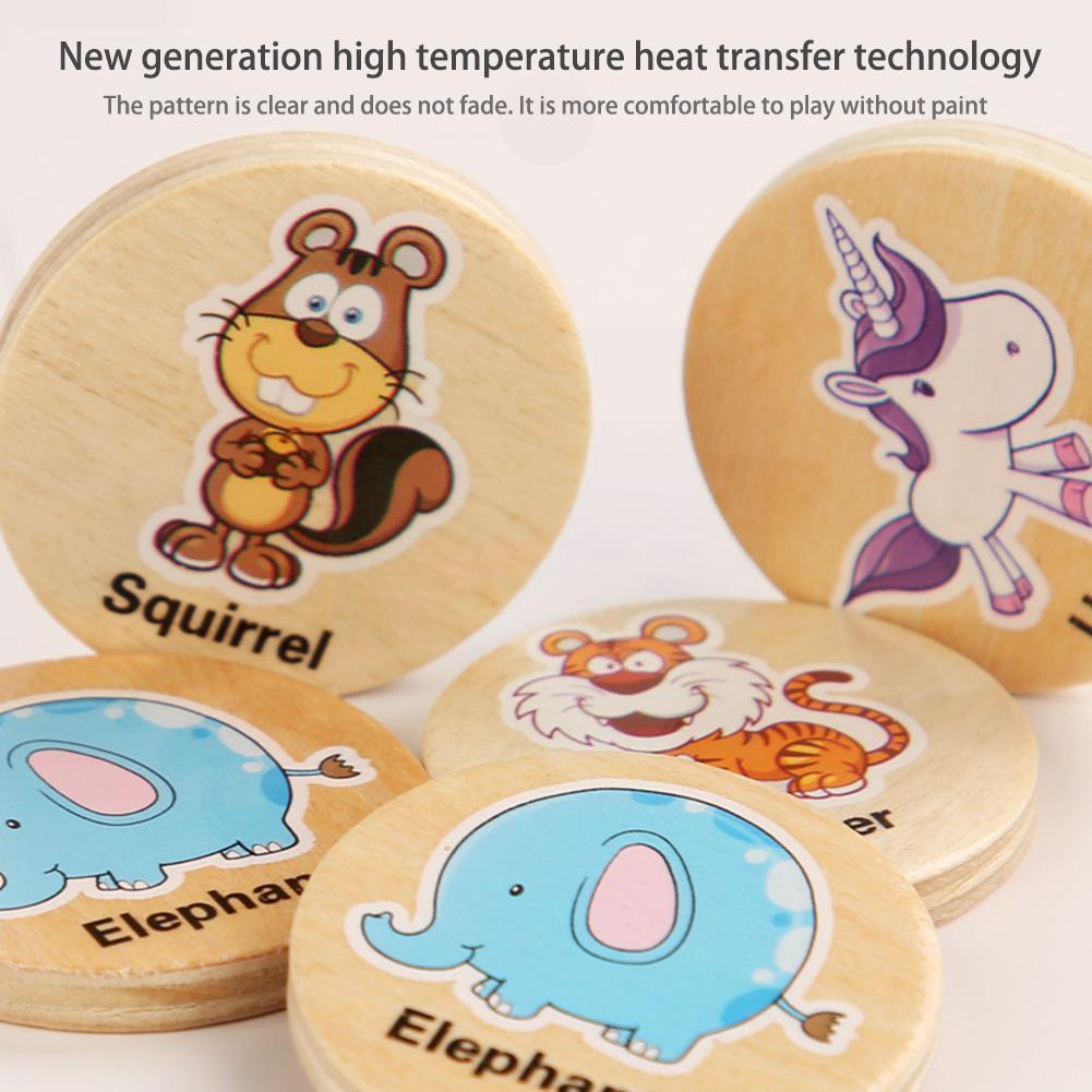 Matching Puzzle Games Kids Wooden Toys Animal Frui... – Vicedeal