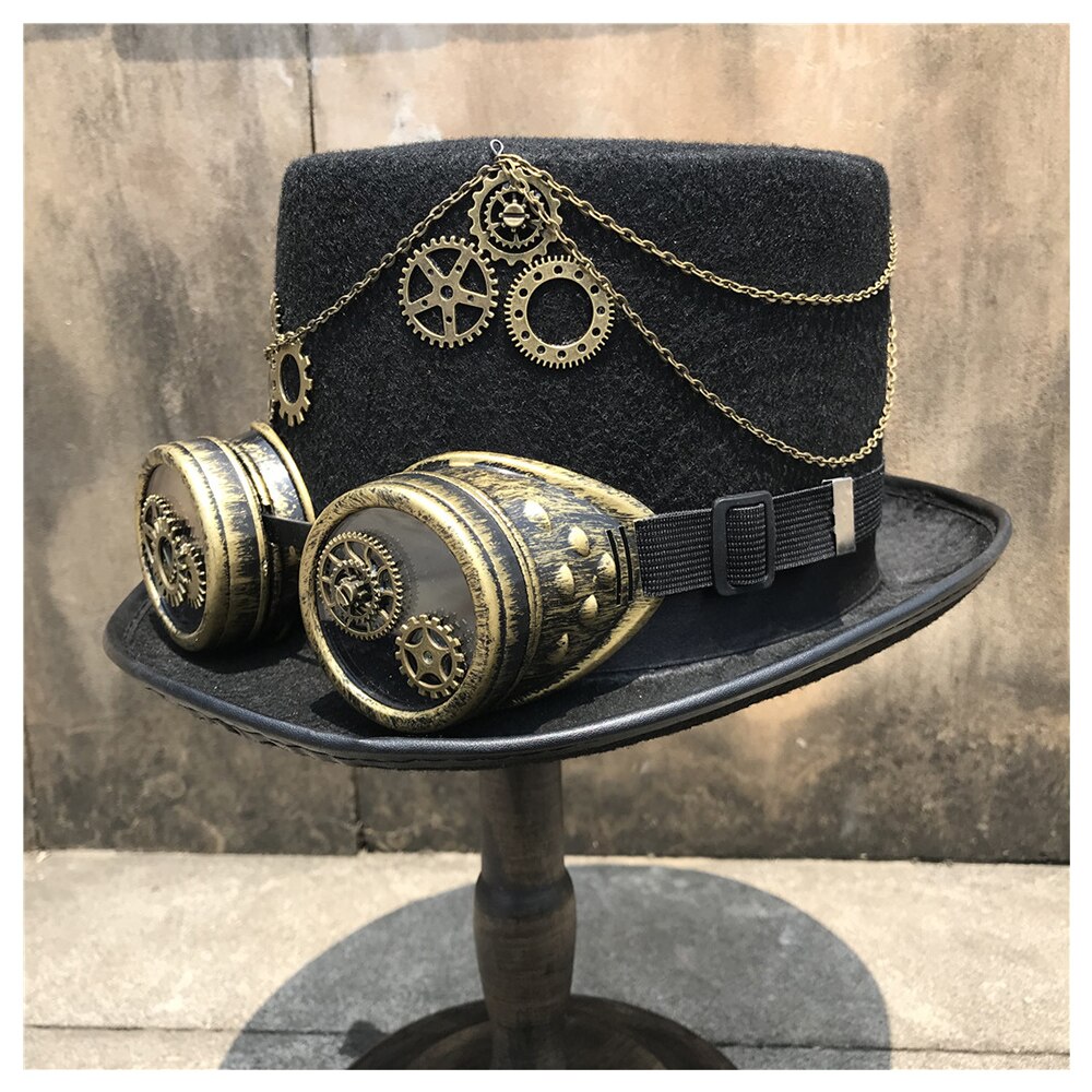 Men Women Retro Handmade Steampunk Top Hat With Ge... – Vicedeal
