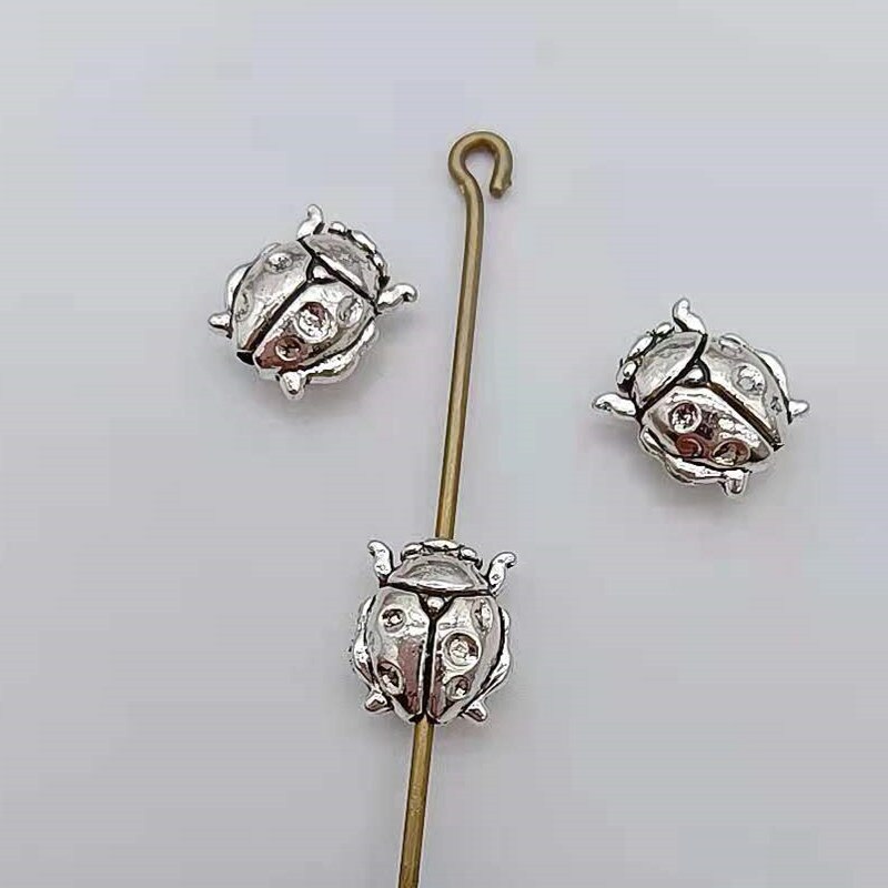 20pcs 10x9mm Antique silver color Insect Ladybug B... – Grandado