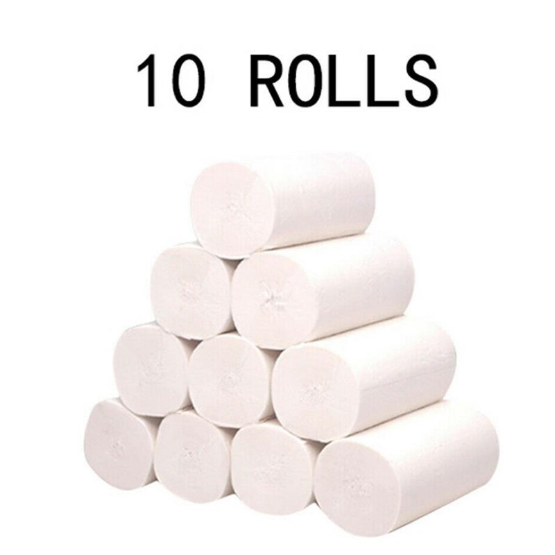 10 rolls 4 Ply Toilet Paper Bulk Rolls Bath Tissue... – Grandado