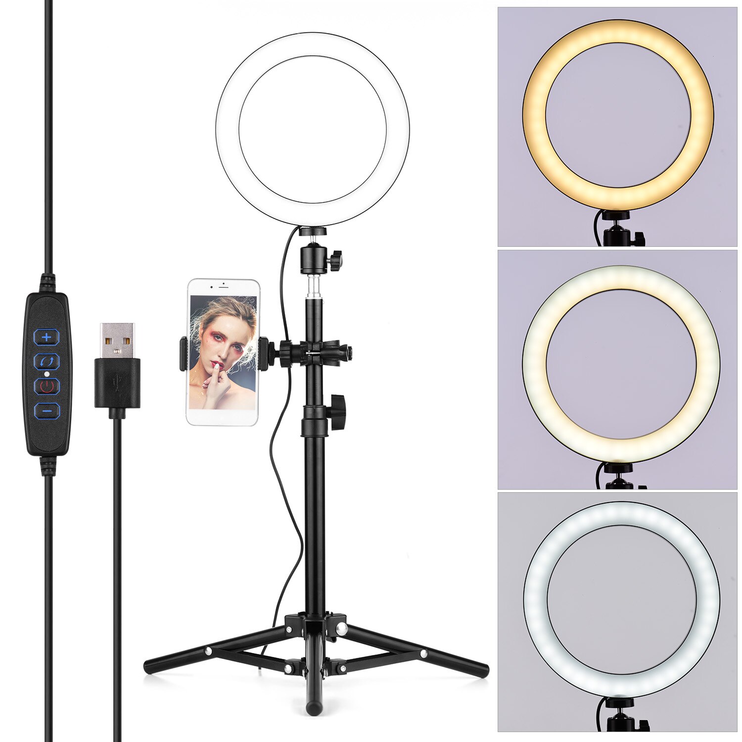Ring Light Kit 20cm Diameter 3000K-6500K Bi-color ... – Grandado