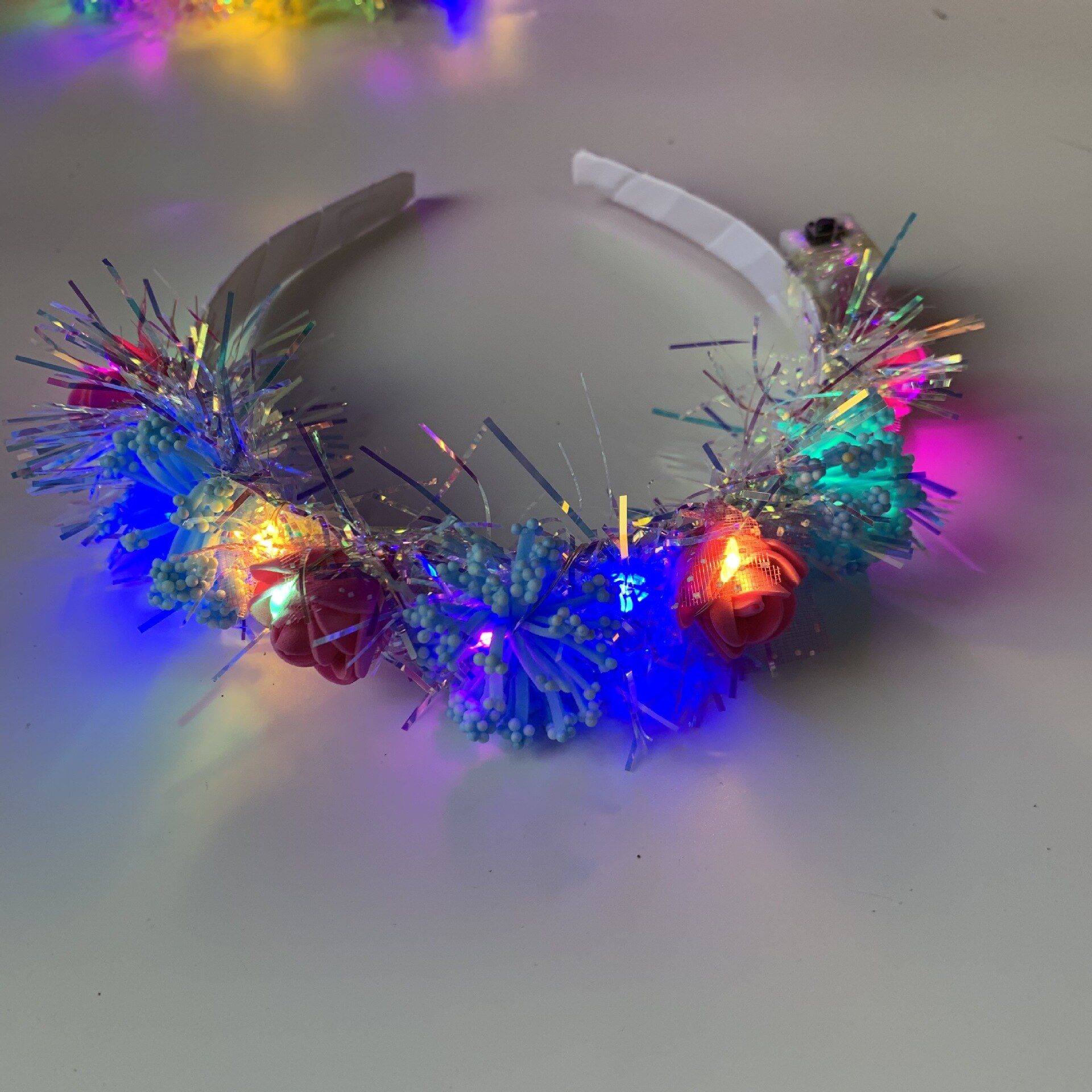 LED Flowers Wreath Glow Hair Hoop Light Headband H... – Grandado