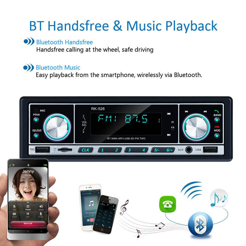 12V Bluetooth Car Radio Player Stereo FM MP3 USB S... – Grandado