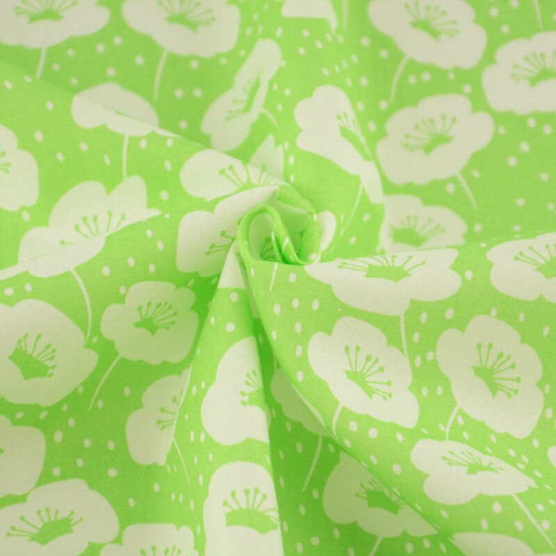 Cute White Flower Floral Cotton Fabric Twill Fabri... – Vicedeal
