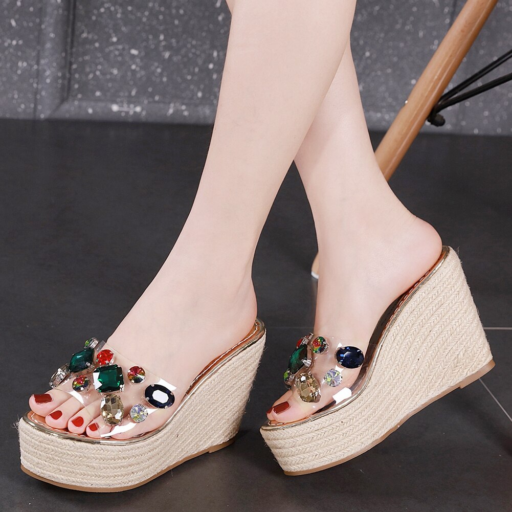 Karinluna Wedge High Heels Slippers Female Slip On... – Vicedeal