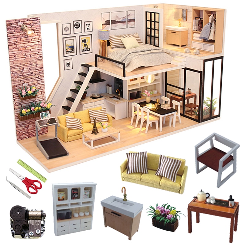 Diy Miniatuur Poppenhuis Kit Moderne Stijl Houten ... – Vicedeal