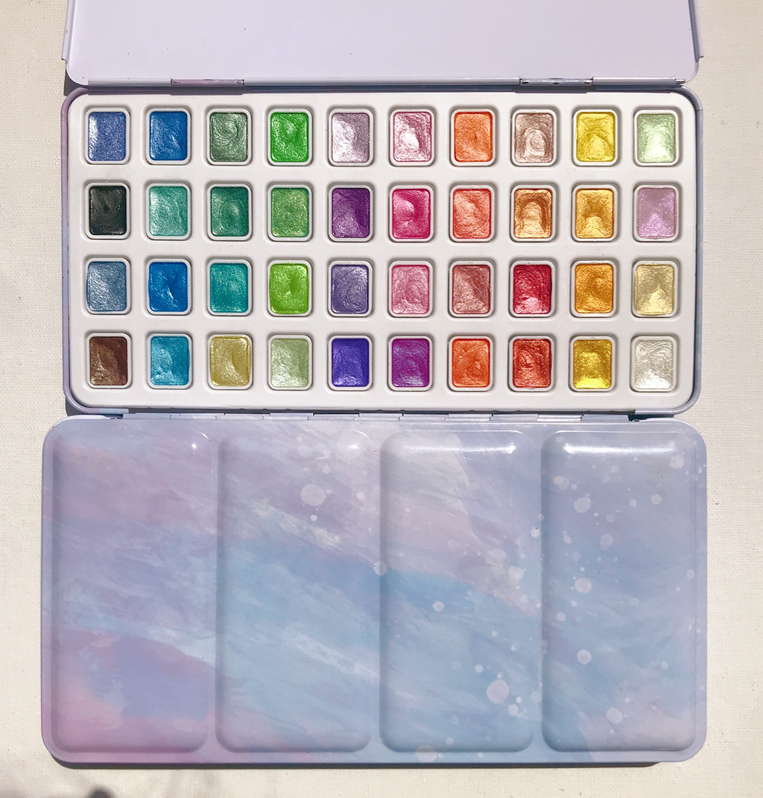 40 Colors Solid Watercolor Paints Set Gold Paint W... – Grandado