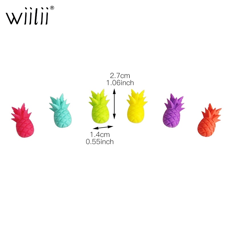 Wiilii 6Pcs Pineapple Model Glass Marker Set Silic... – Grandado