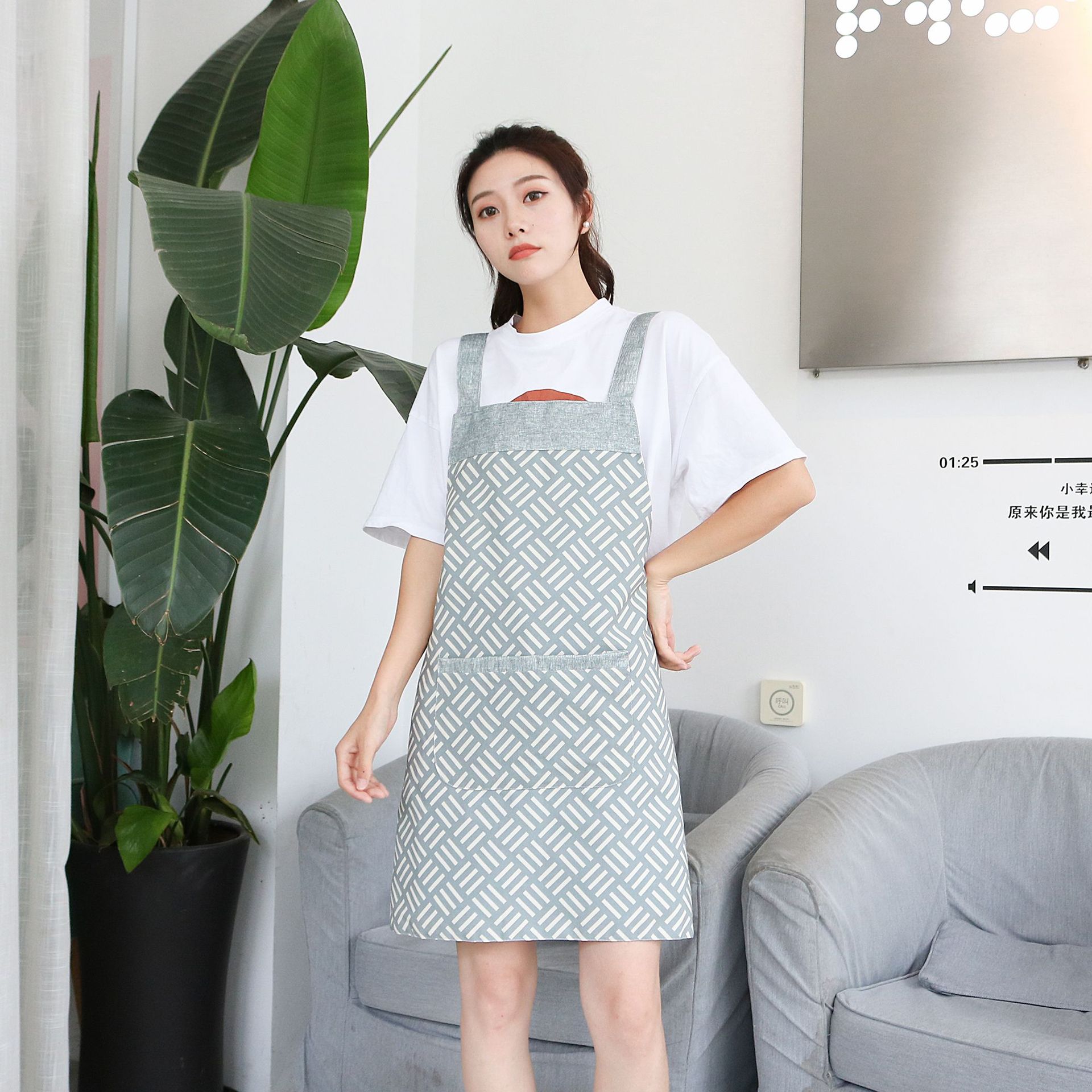 Doubleside apron brace overalls milk coffee shop r... – Grandado