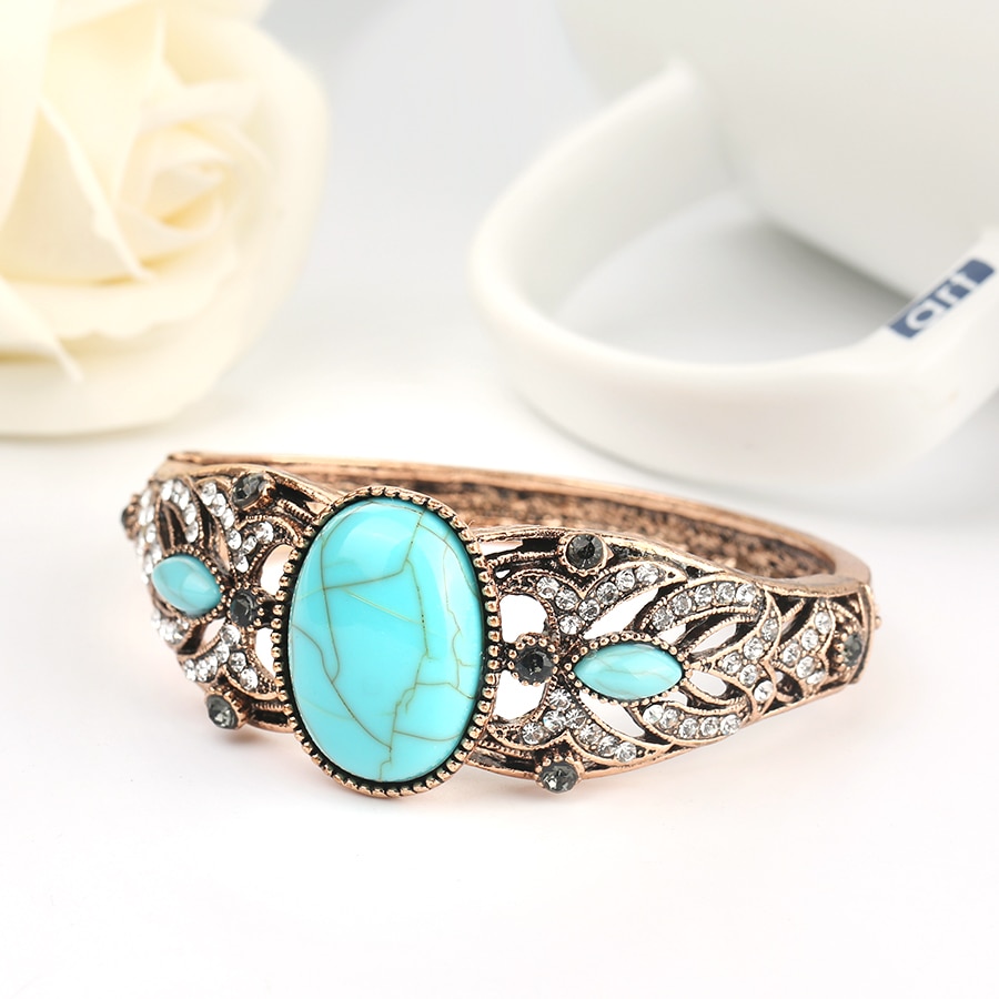 Kinel Vintage Bohemia Natural Stone Bangle Bracele... – Grandado