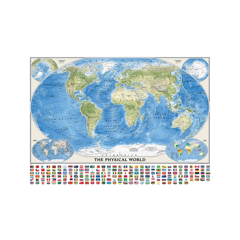 The World Map 90*60cm Wall Art Posters Non-woven C... – Vicedeal