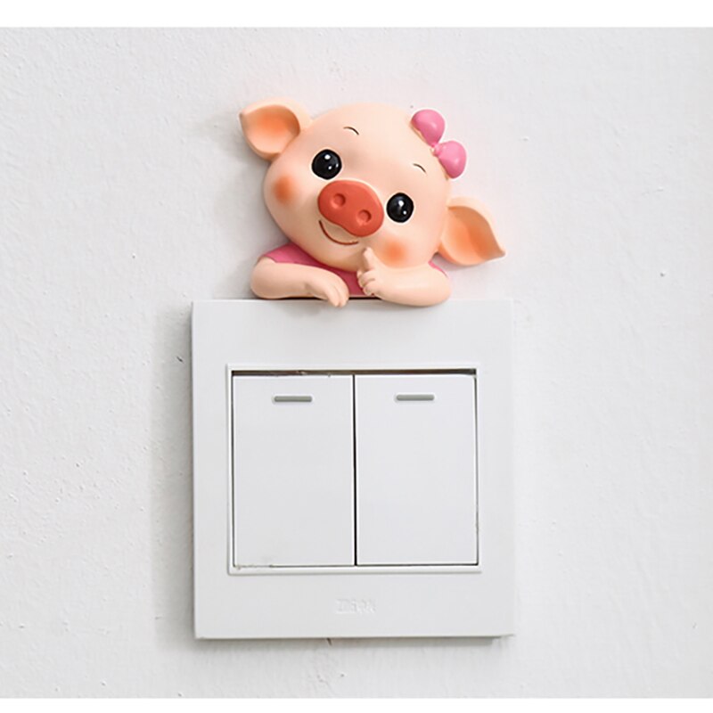 Cute Piggy Switch Sticker Resin 3d Animal Socket P... – Grandado