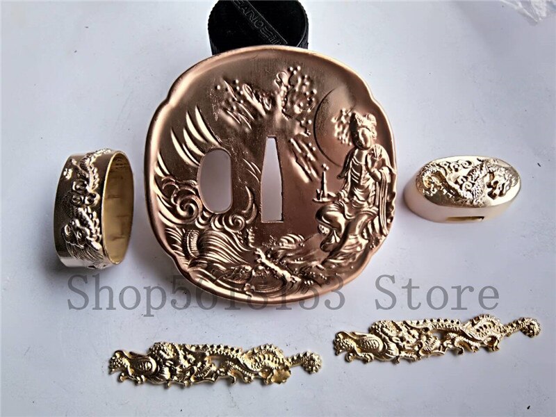 Japanese Samurai sword brass Guanyin Tsuba and fuc... – Vicedeal
