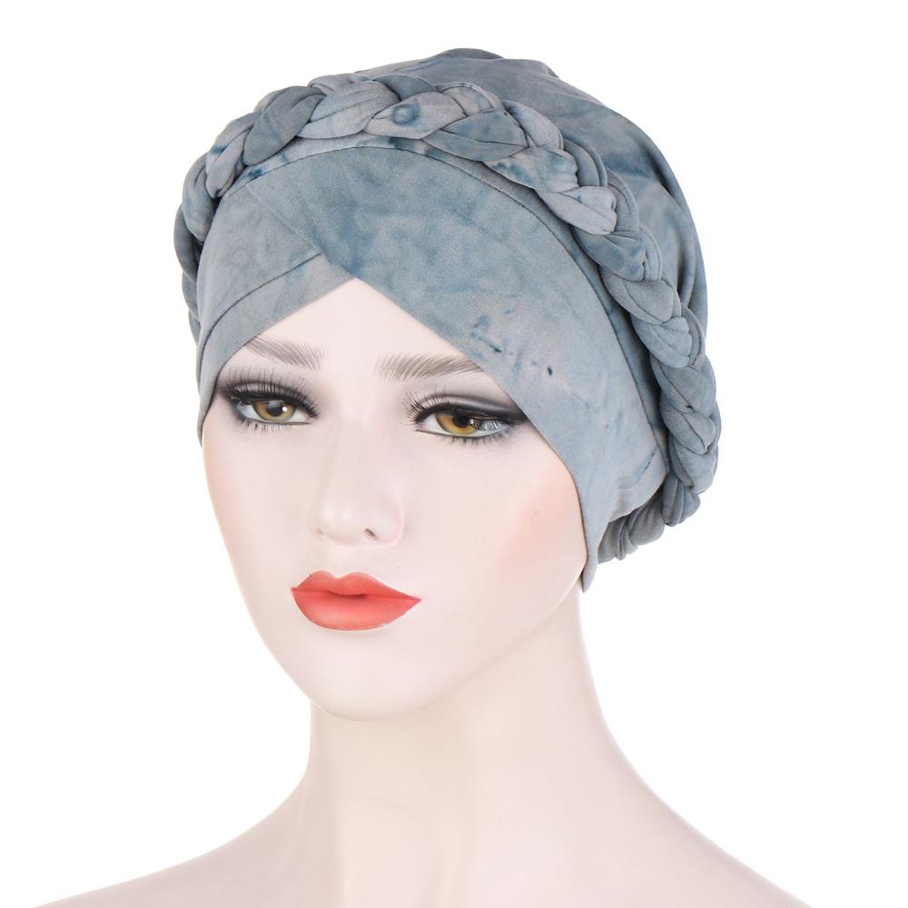 Braid Turban Hijab Caps For Women Tie-dye Headwrap... – Vicedeal