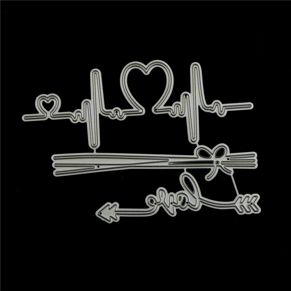 Die Cutting Love Heart ECG Heartbeat Pressing Dies... – Vicedeal