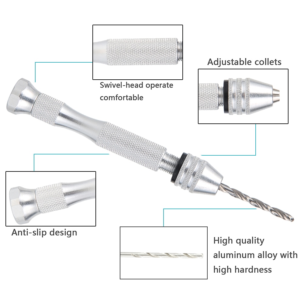 125pcs Mini Micro Aluminum Hand Drill With Keyless... – Grandado