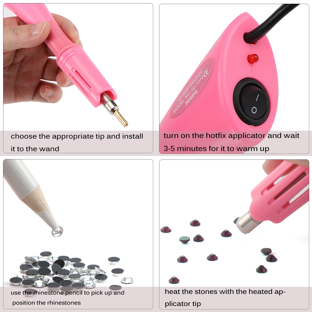 2000pcs Steentjes Hotfix Applicator met 7 Tips Cry... – Grandado