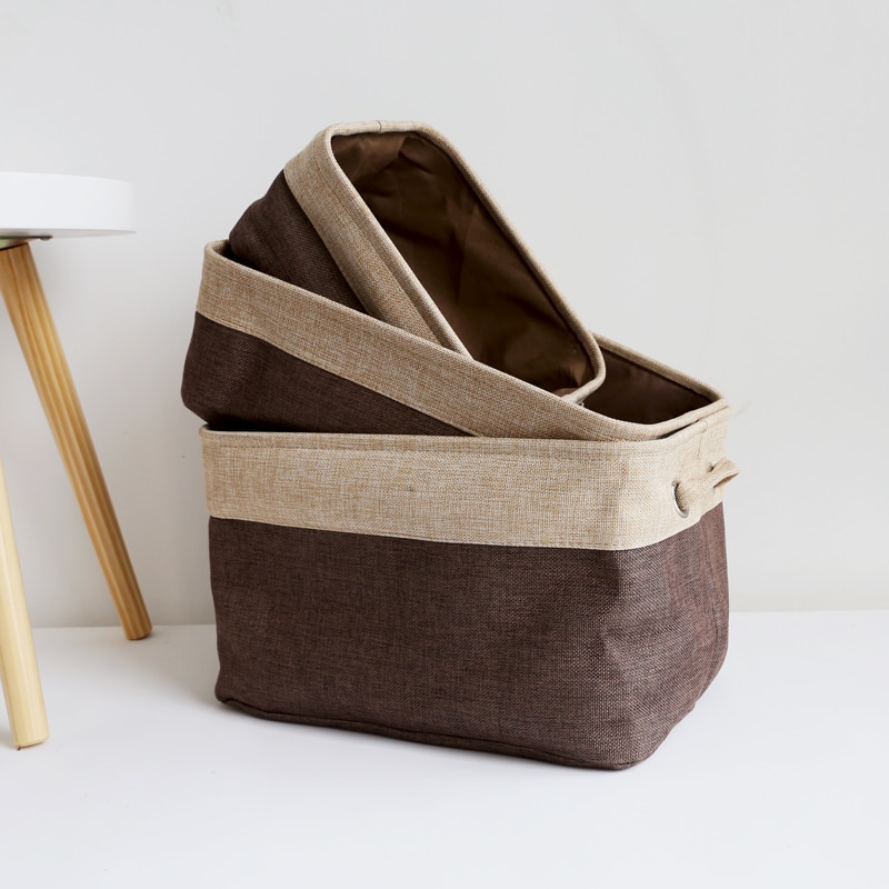 Cotton Linen Toy Storage Basket Closet Clothing Or... – Grandado