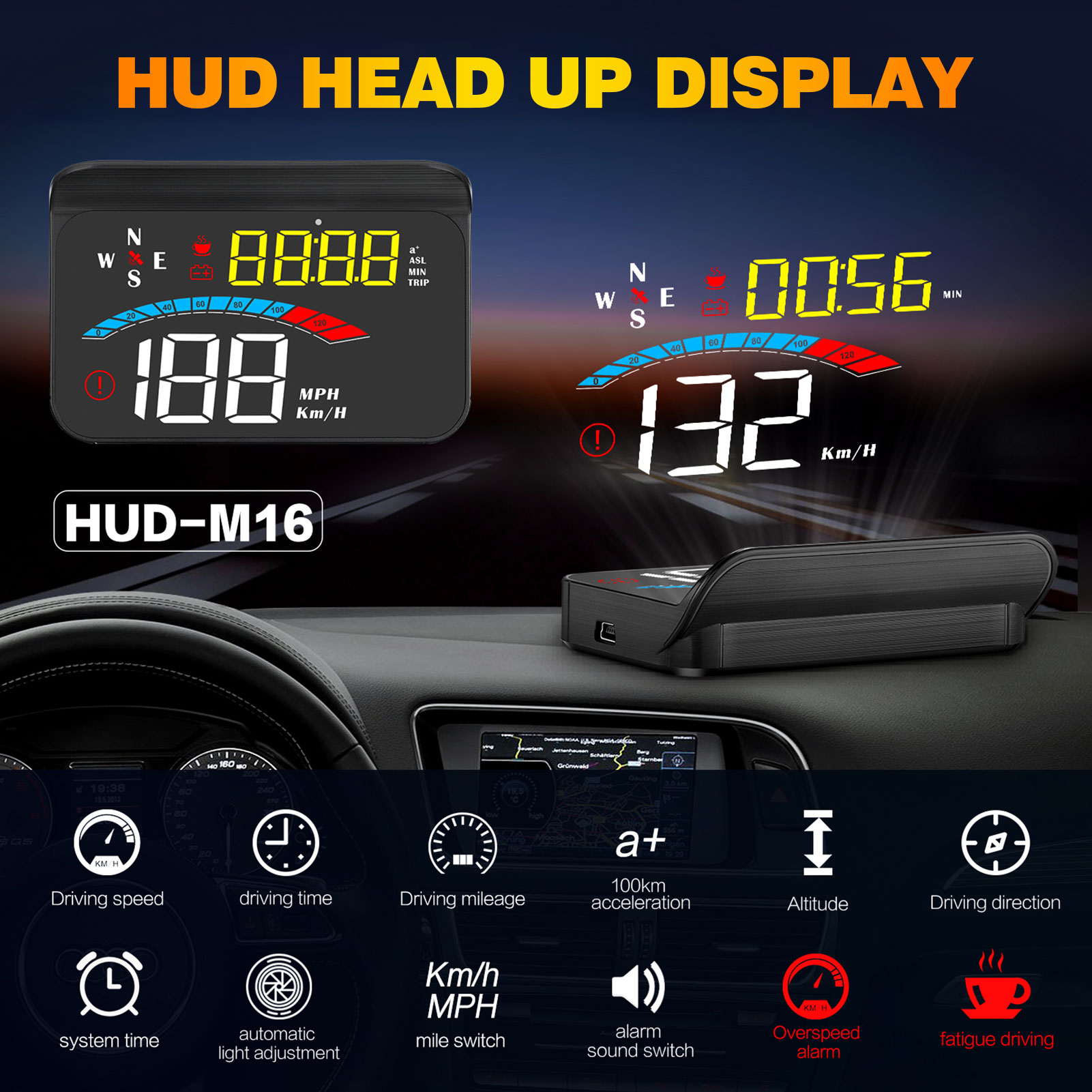 Universal Car Head Up Display GPS Speedometer Car ... – Vicedeal
