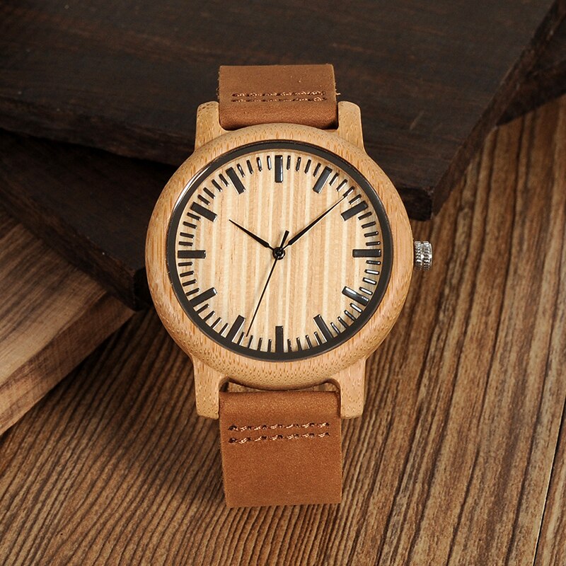 BOBO BIRD Casual Wooden Watch Men Bamboo Quartz Wa... – Grandado