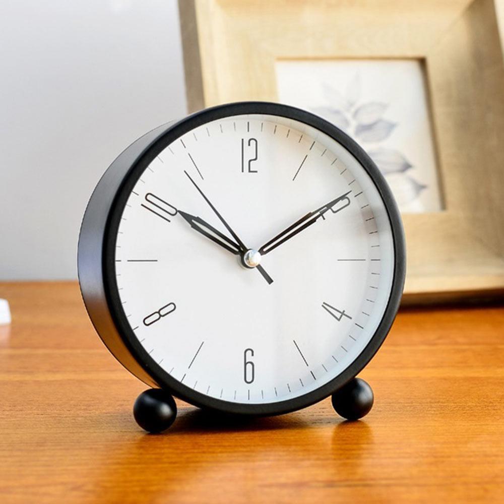 Alarm Clock with Warm Light Round Ring Bell Home D... – Grandado