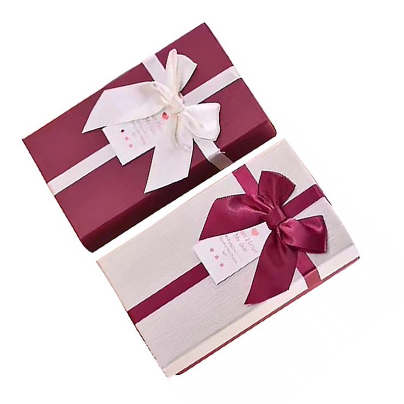 2Pcs Bowknot Box Package Case Rectangle Paper Box – Grandado