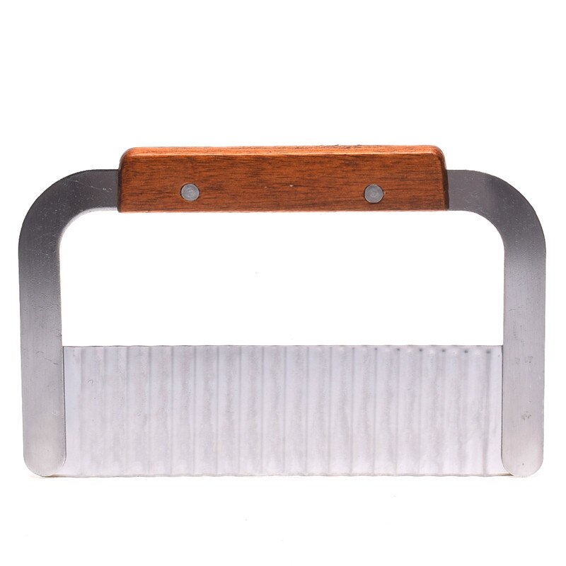Hardwood Handle Crinkle Wavy Cutter Premium Stainl... – Grandado