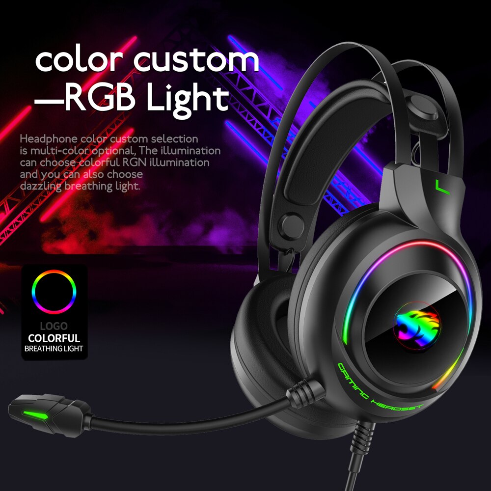 Gaming Headphones 4D Stereo RGB Marquee Earphones ... – Vicedeal