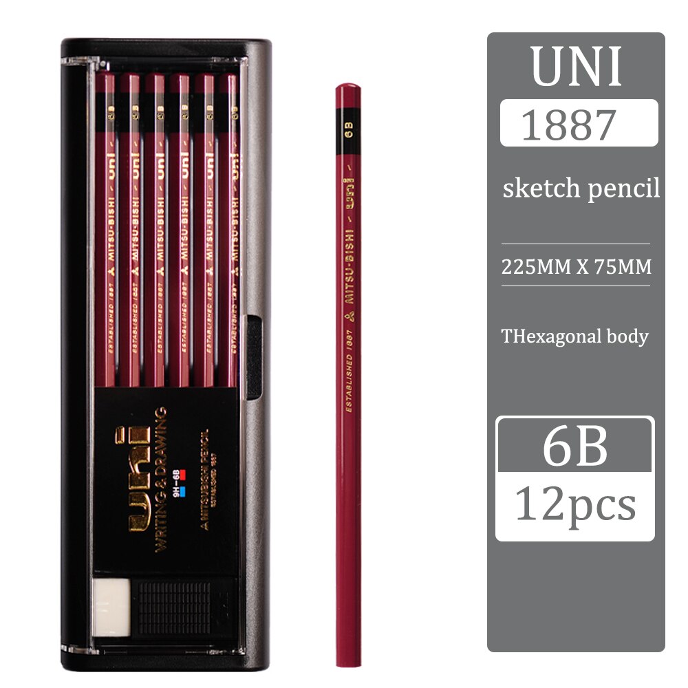 Japan UNI 1887 Sketch Pencil Set Writing and Paint... – Grandado